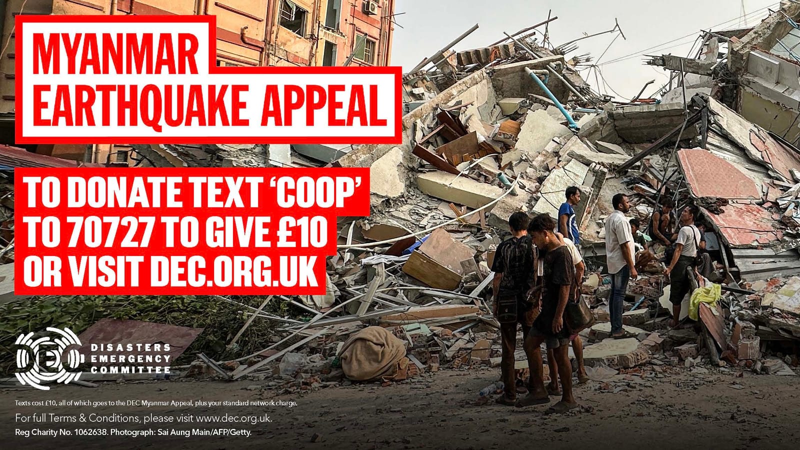 Supporting the DEC Myanmar Earthquake Appeal with £10,000 donation